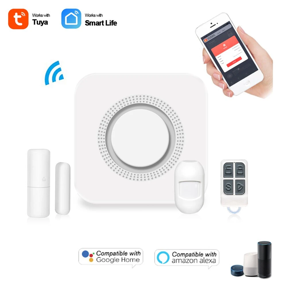 Tuya Wifi Alarm System Smart Home Security Protection Alarm Kit Support ...