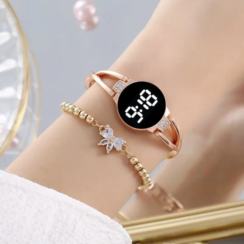LED Fashion Watch for Women Touch Screen Ladies Time Steel Band ...
