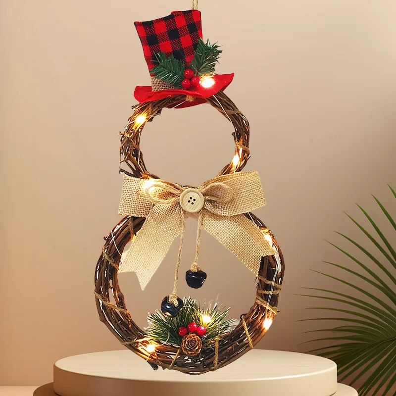 Decoraciones navideñas para el hogar Colgantes navideños LED Muñeco de ...
