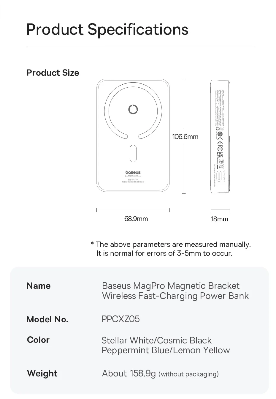 Baseus 20 Вт Magpro магнитный кронштейн беспроводной быстрая зарядка ...