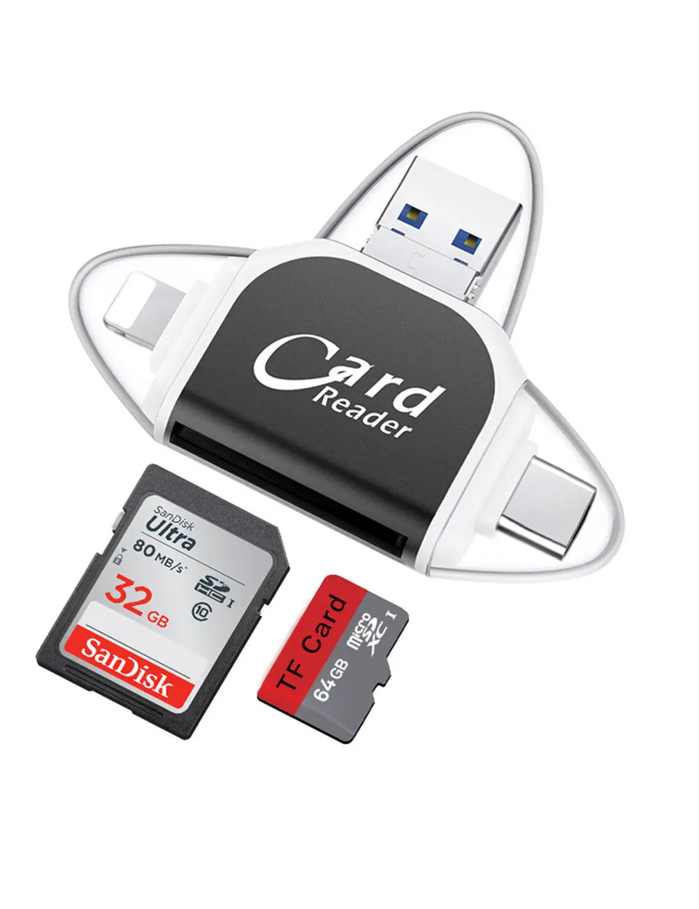 LOYALTY-SECU-4-In-1-SD-Card-Reader-Expand-Memory-Transfer-Fast ...