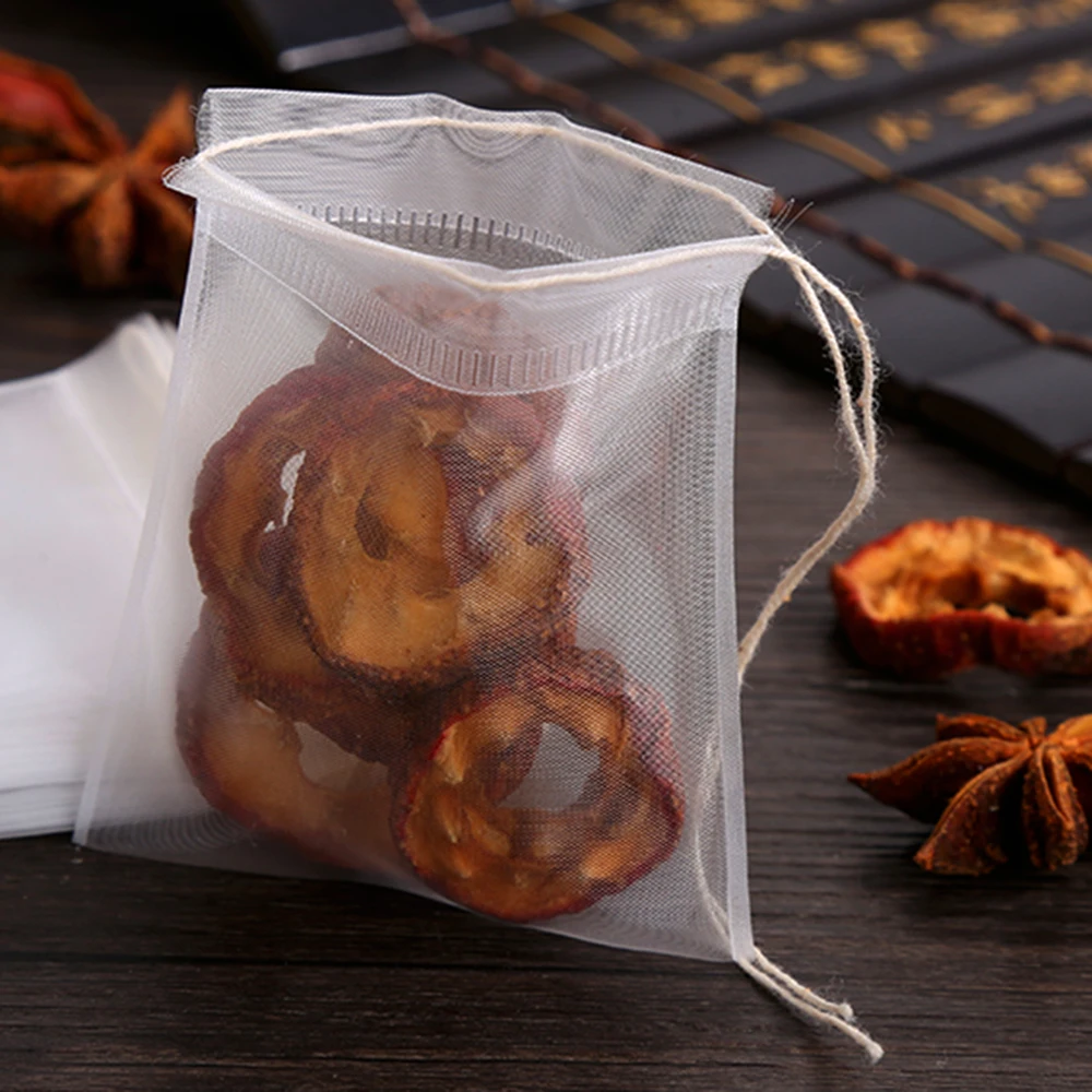 Empty-Mesh-Nylon-Tea-Bag-Tea-Strainer-Disposable-Cloth-String-Heal-Seal ...