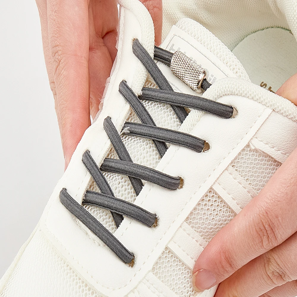 Round Elastic Shoelaces for Sneakers No Tie Shoelace Tennis Shoe Laces ...