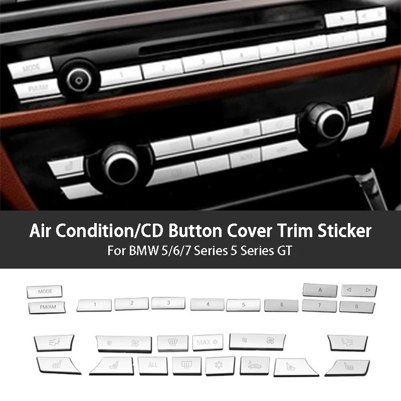 Car Center Console Air Conditioning CD Panel Button Sticker Trim For ...