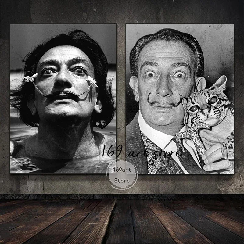 Salvador Dali Portrait Cat