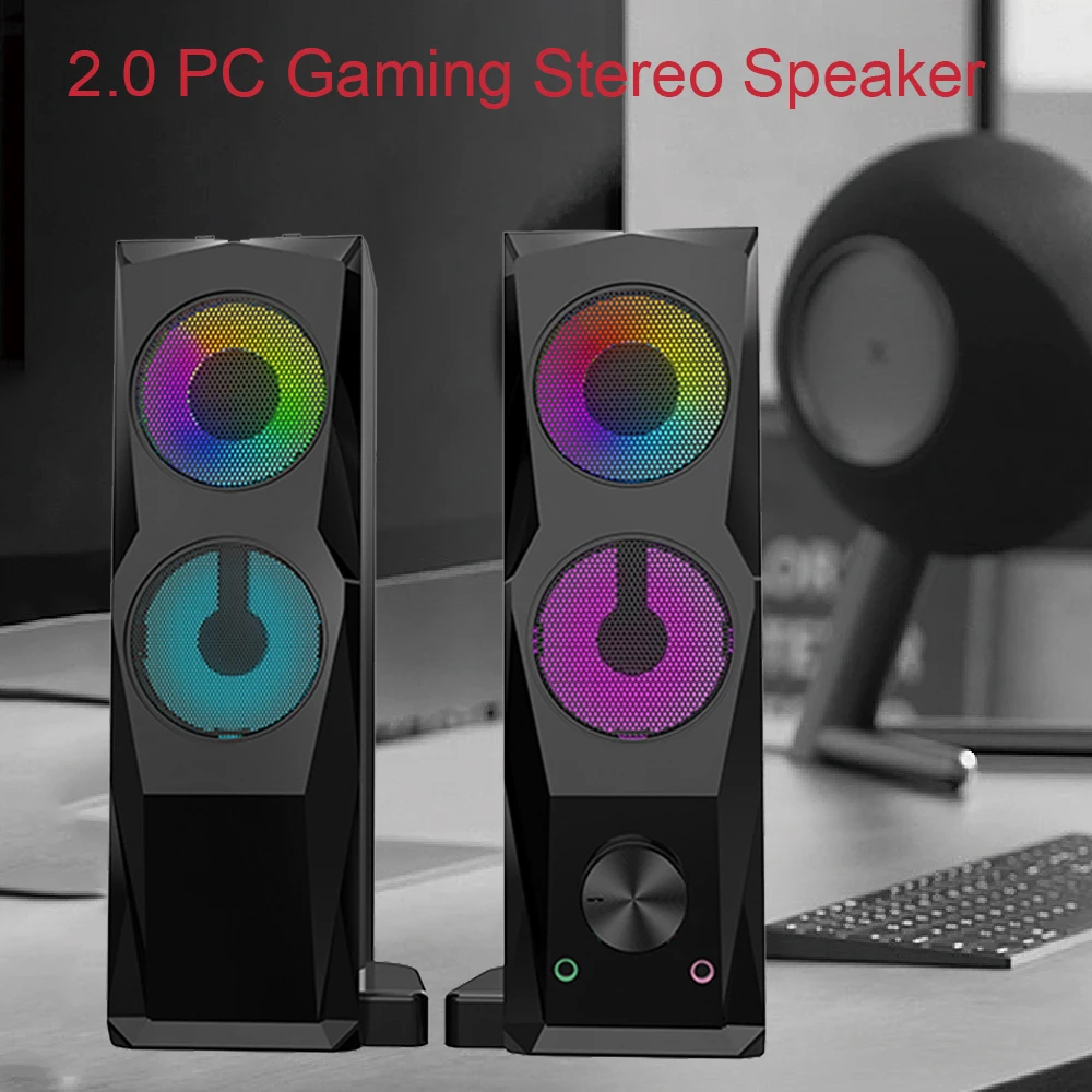 COOMAER C296 PC Gaming Speakers Anvil Aux 3.5mm USB Stereo 2.0 ...
