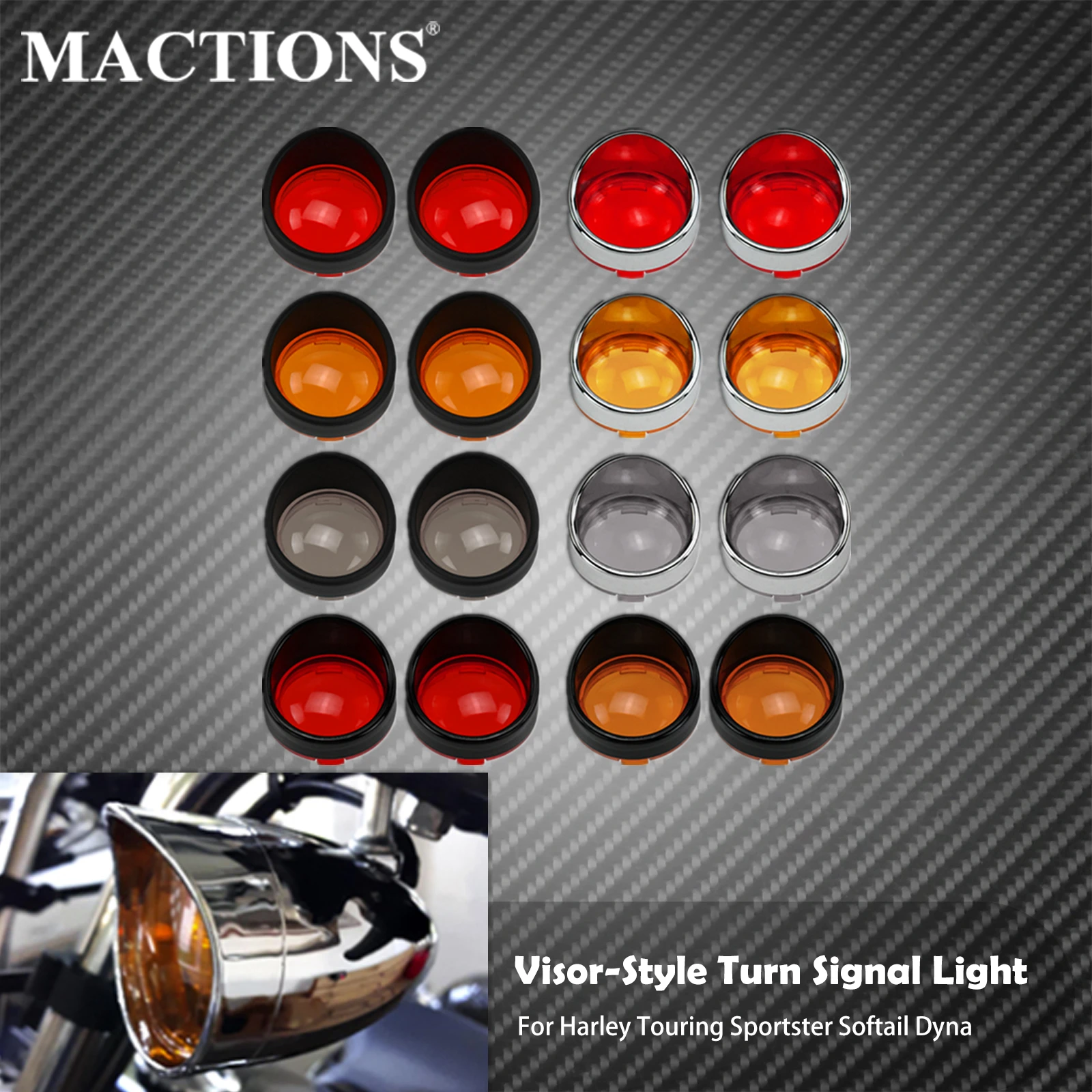 2pcs Motorcycle Turn Signal Light Blinker Bezels Indicator Lens Trim ...