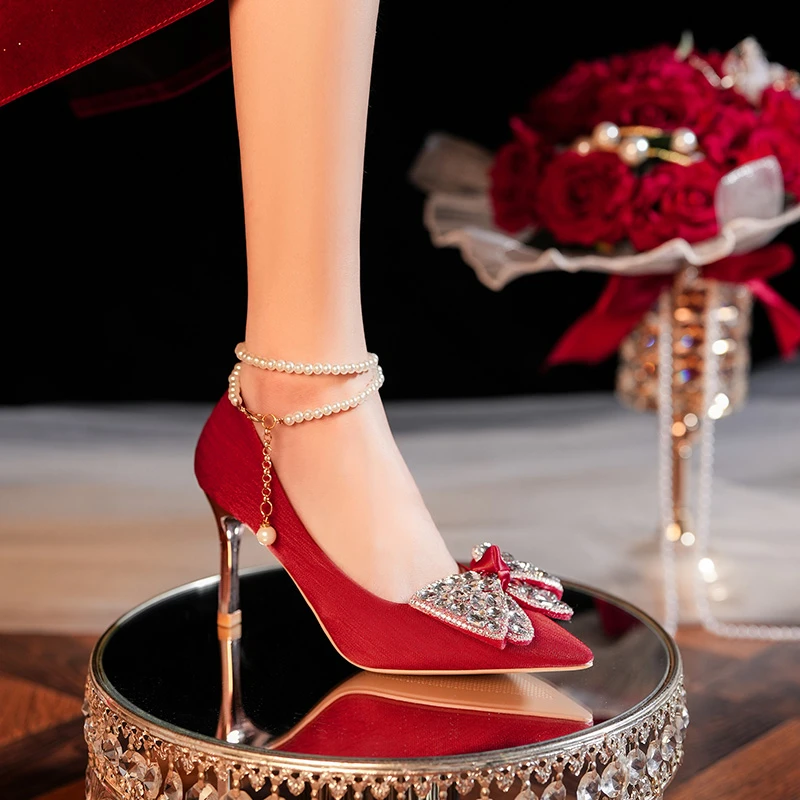 Big Red Shoes Sexy Wedding Women’s Shoes Big Size Fashion High Heel ...