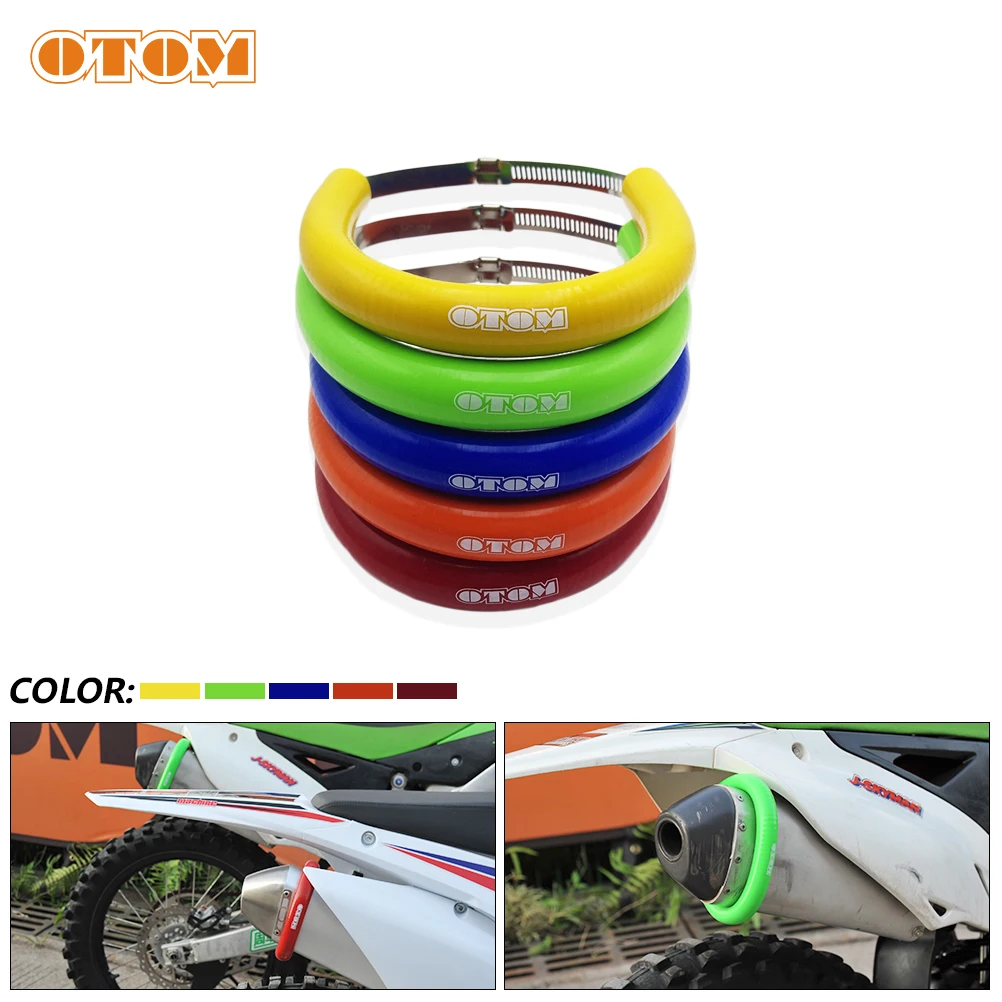 OTOM Universal Motorcycle Exhaust Pipe Protection Ring Muffler Rubber ...