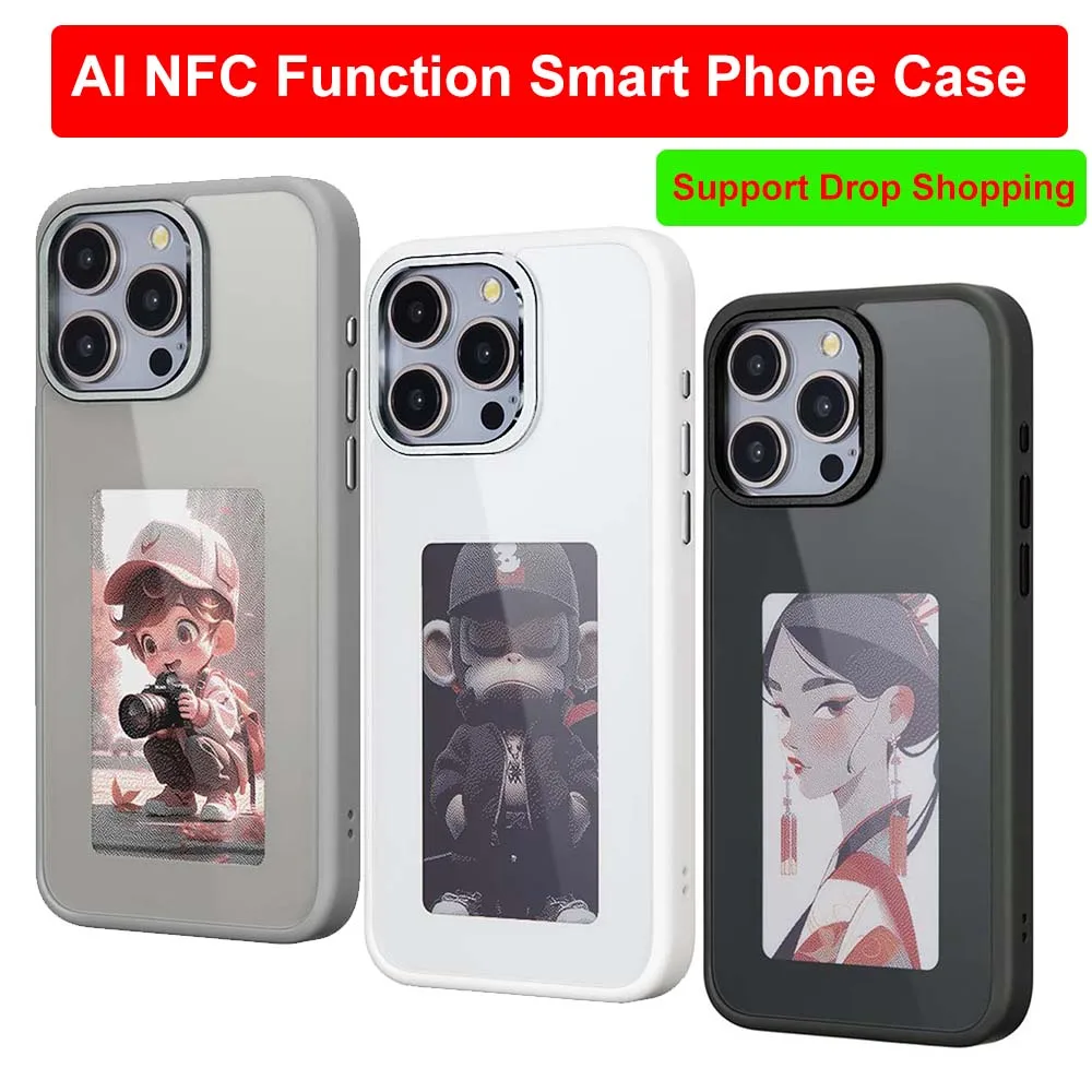 Amorus-Eink-Screen-Smart-Phone-Case-NFC-Refesh-Case-Display-DIY-Bateria ...