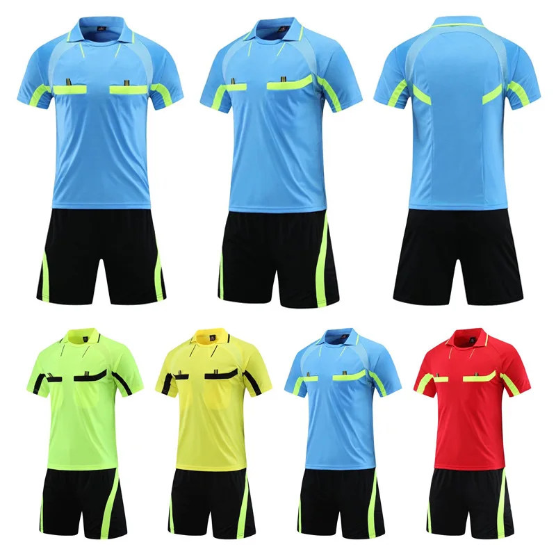 Professional-Referee-Soccer-Jersey-Set-Adult-Football-Uniform-Turndown ...