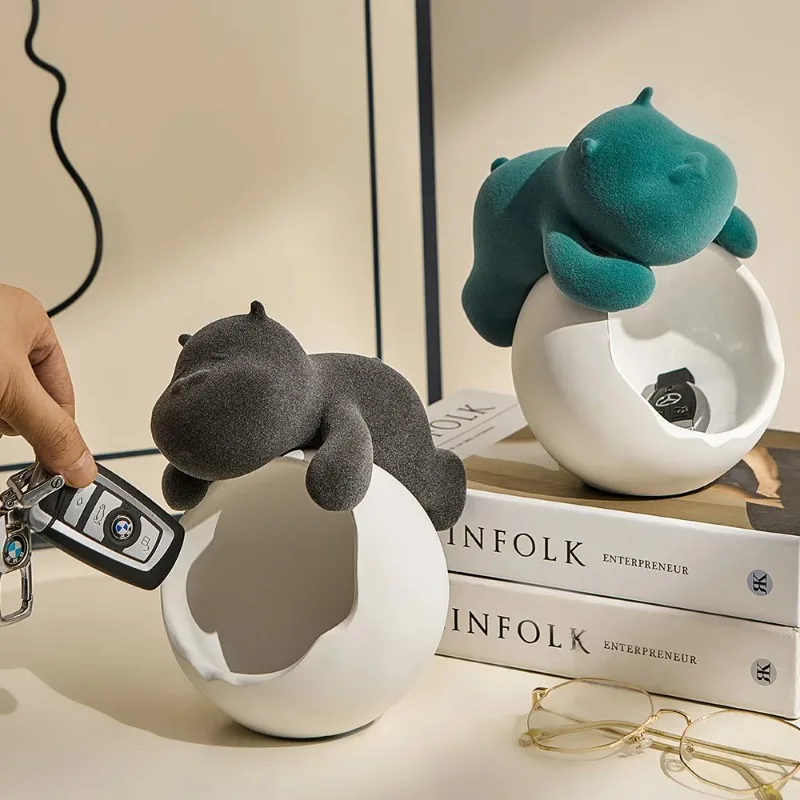 Creative-Hippo-Organizer-Resin-Flocking-Organizer-Home-Decor-Nordic ...