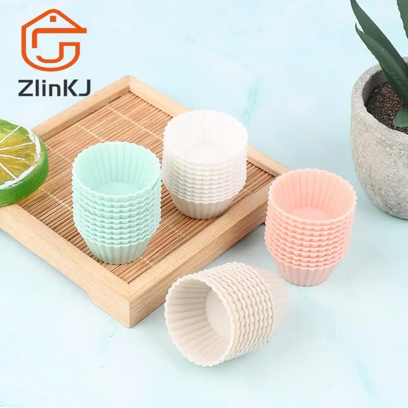 10Pcs-set-Silicone-Cake-Mold-Round-Shaped-Muffin-Cup-Silicone-Mini-Cake ...