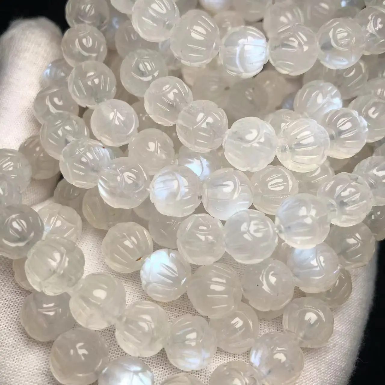 Meihan Wholesale Natural Genuine AAA Rainbow Blue Moonstone Flower ...