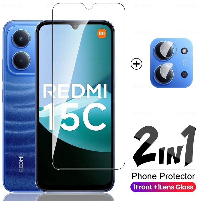 Redmi15C Glass 2In1 Camera Lens Screen Protector For Redmi 15C 4G 5G ...