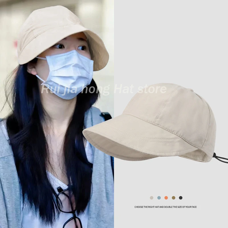 Women-Beach-Foldable-Wide-Brim-Sun-Hat-Drawstring-Adjustable-Caps-for ...