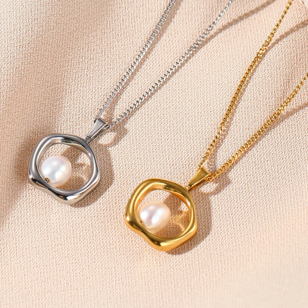 WILD & FREE Trendy Gold Color Stainless Steel Chains Irregular Hollow ...