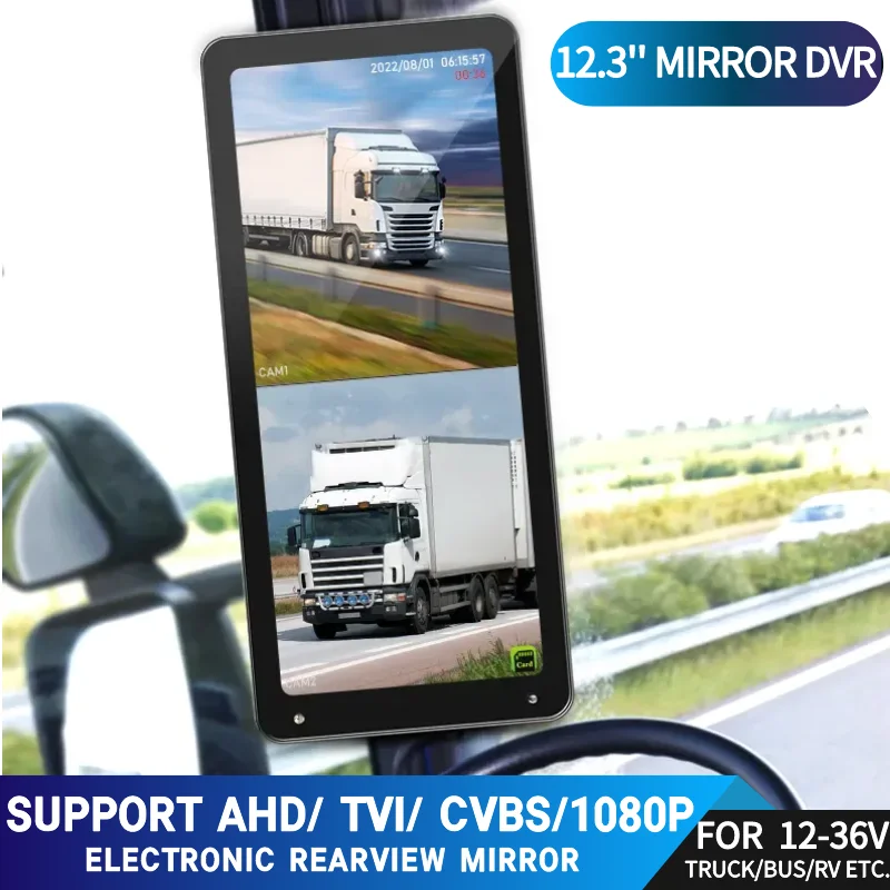 12-3-Inch-IPS-Truck-Bus-Car-Electronic-Rear-View-Mirror-2-Split-DVR ...