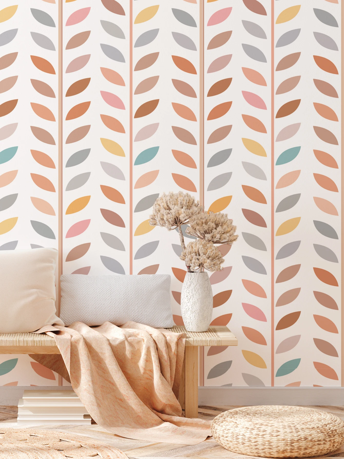 1-Roll-Multi-color-Leaf-Pattern-Design-Printing-Wallpaper-Self-adhesive ...