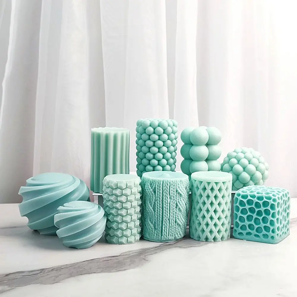 3D Cylinder Candle Mold DIY Silicone Candle Mold Cake Resin Molds 3D ...