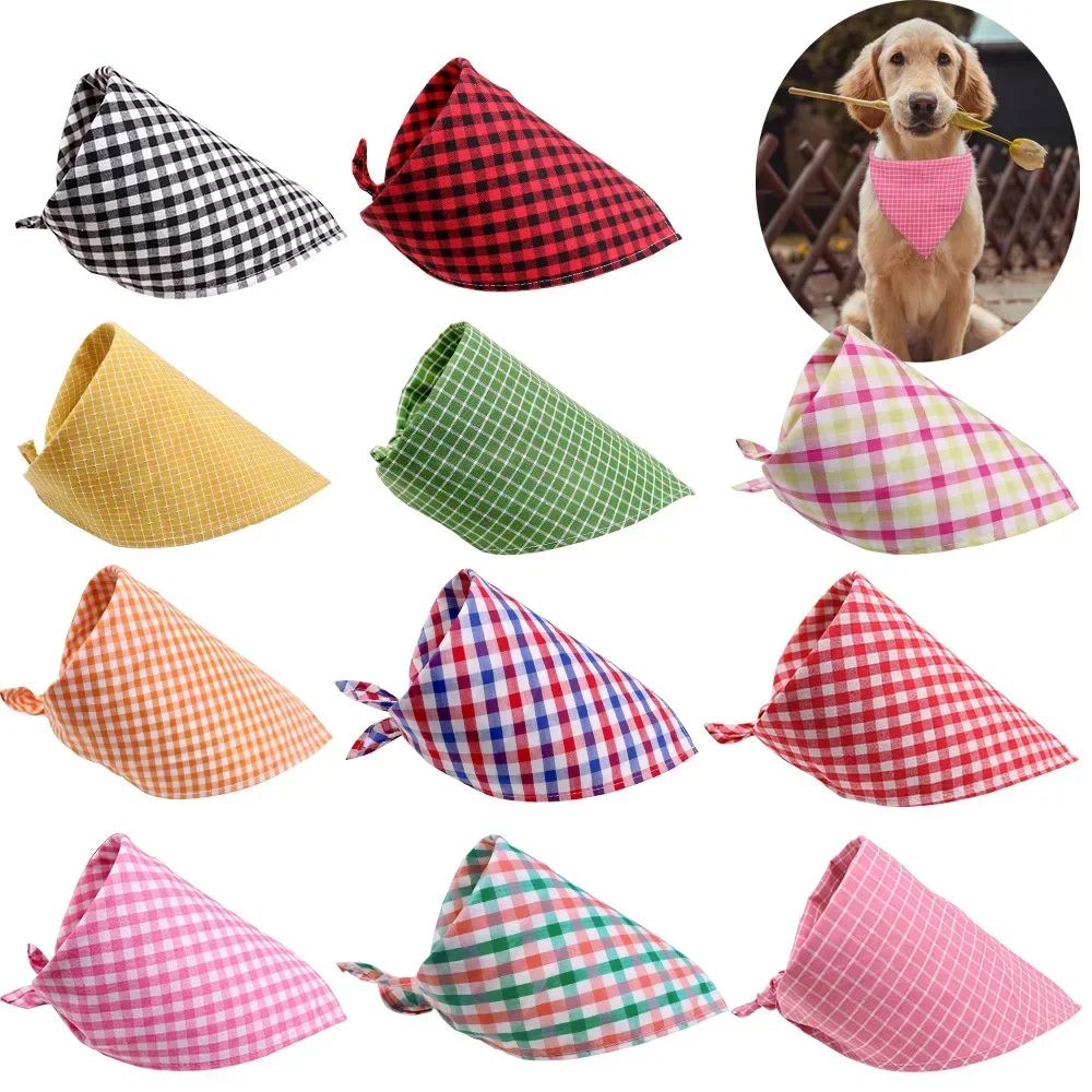 Spring-and-Summer-Explosive-Pet-Triangle-Towel-Dog-Cat-Classic-Plaid ...