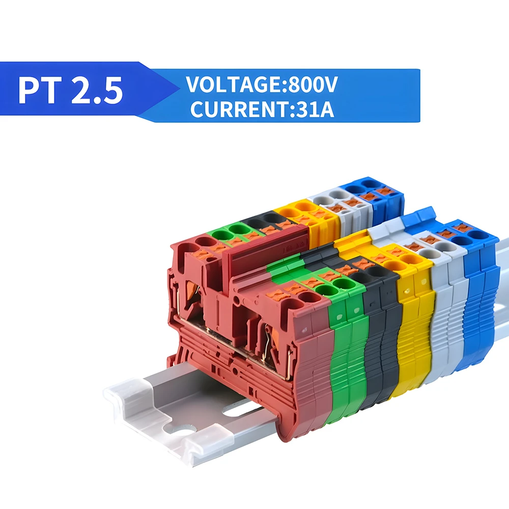 Din Rail Spring Terminal Block | Din Rail Cable Terminal Blocks - 10pcs ...