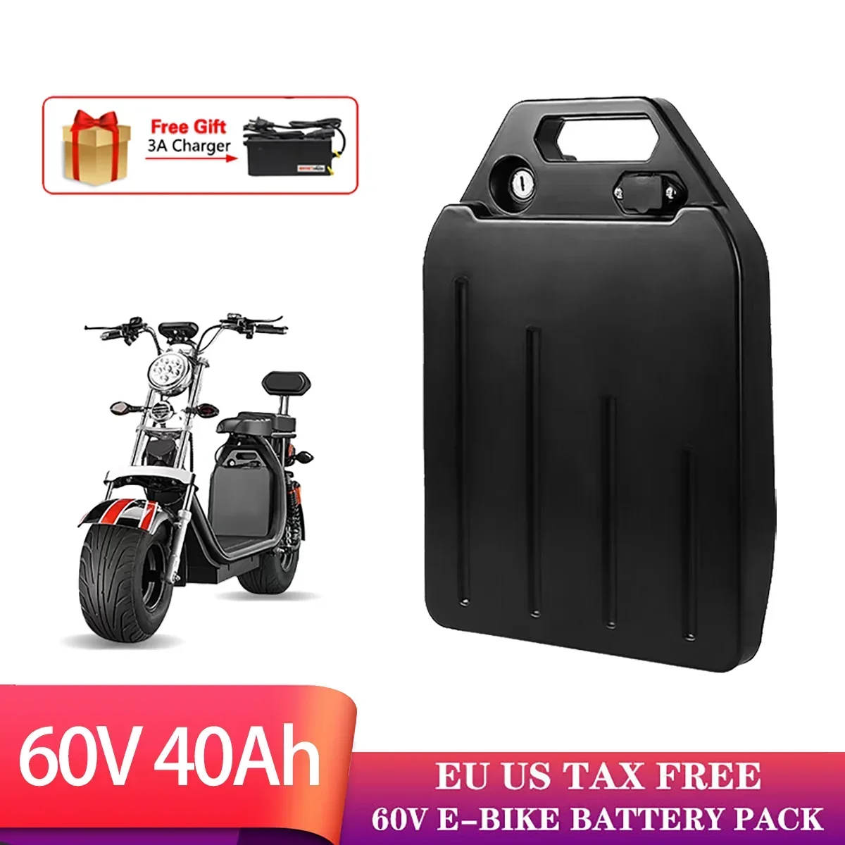 New-Citycoco-Electric-Scooter-Battery-60V-20Ah-70Ah-for-250W-1500W-Motorcycle-bicycle-Waterproof ...