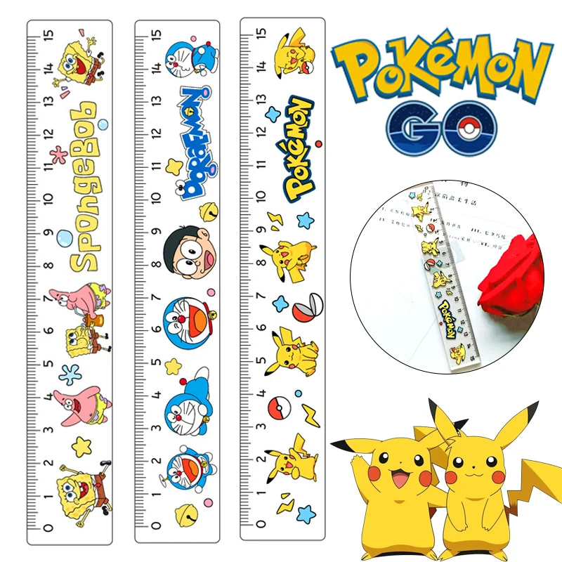 15cm-Pokemon-Pikachu-Ruler-Transparent-Anime-Cartoon-Student ...