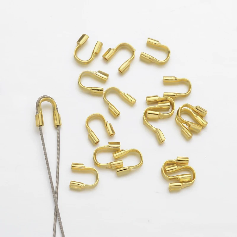 50Pcs-Gold-Plated-Brass-0-8mm-Wire-Protectors-Wire-Guard-Guardian ...