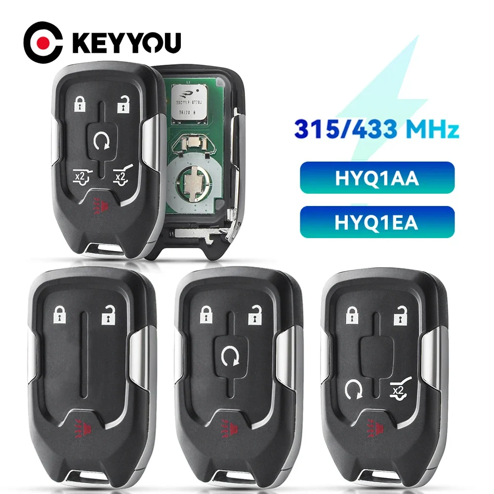 KEYYOU 3/4/5 Buttons Card Smart Remote Control Car Key For GMC Terrain ...