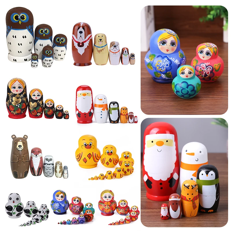 Wooden Yellow Duck Matryoshka Dolls Toys Russian Nesting Babushka Doll ...