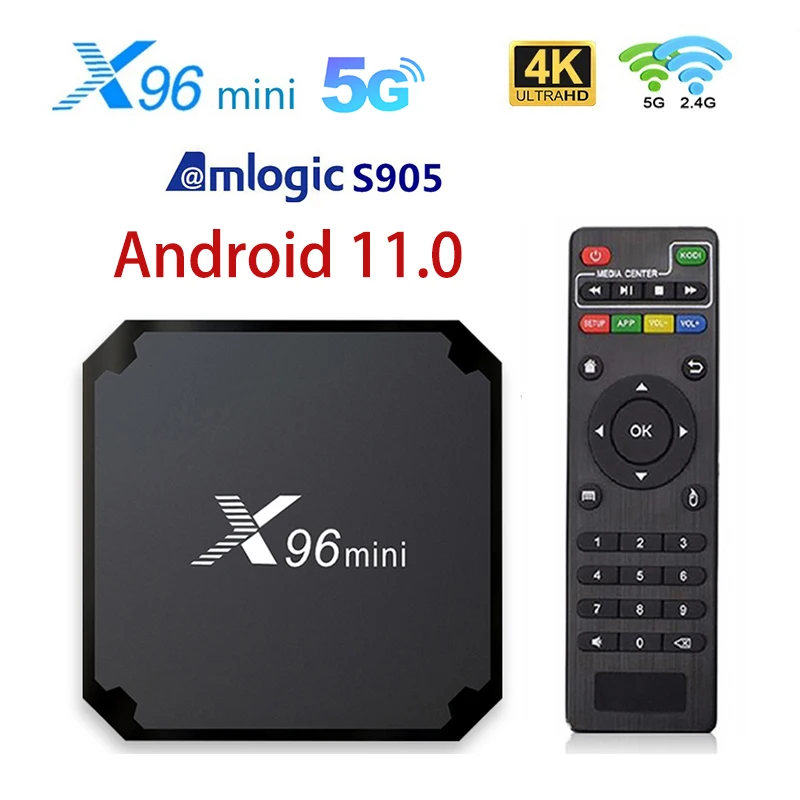 Dispositivo-de-TV-inteligente-X96-Mini-decodificador-con-Android-9-0-Amlogic-S905W-2G-16GB ...