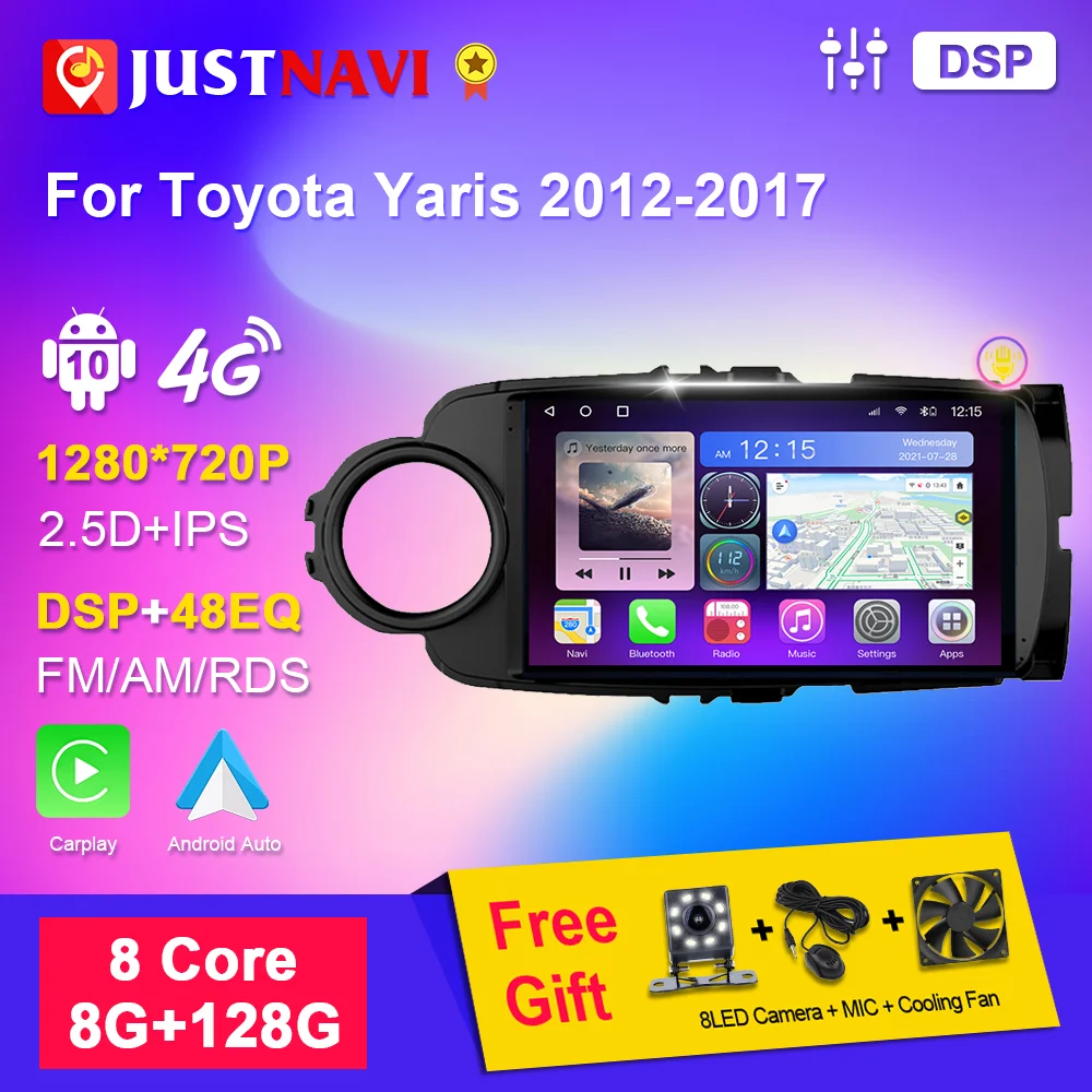 Car Multimedia Player For Toyota Yaris 2012 2017 DSP Stereo Video GPS ...