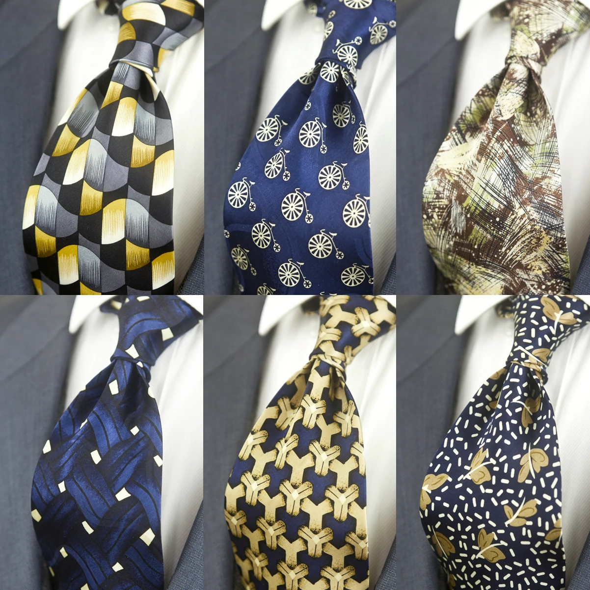 Printed Ties Vintage Pattern Abstract Character Multicolor 10 CM Mens ...