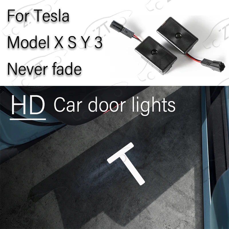 For-Tesla-Model-3-X-S-Y-HD-Glass-Lens-Car-Door-Light-Laser-Decor ...