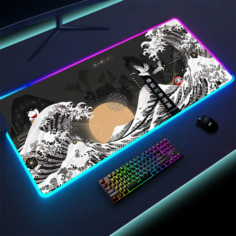 Janpanese-b-y-k-dalga-kapal-LED-ayd-nlatma-Mouse-Pad-oyun-kau-uk ...