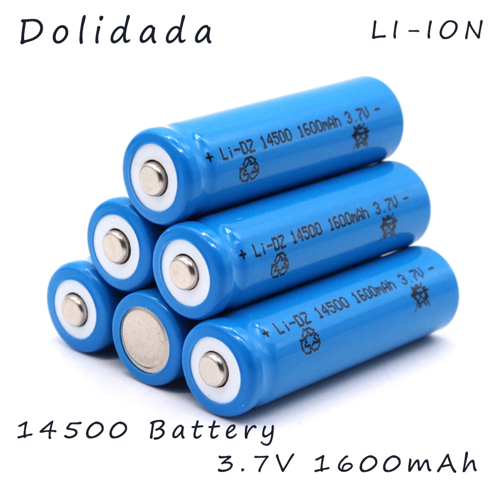 14500 AA Battery 3.7v 1600mah Lithium Batteries Li-ion Rechargeable ...