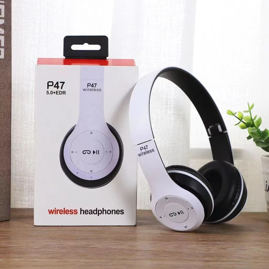 P47 Bluetooth 5.0 Wireless Headphone Foldable HIFI Stereo Bass Earphone ...