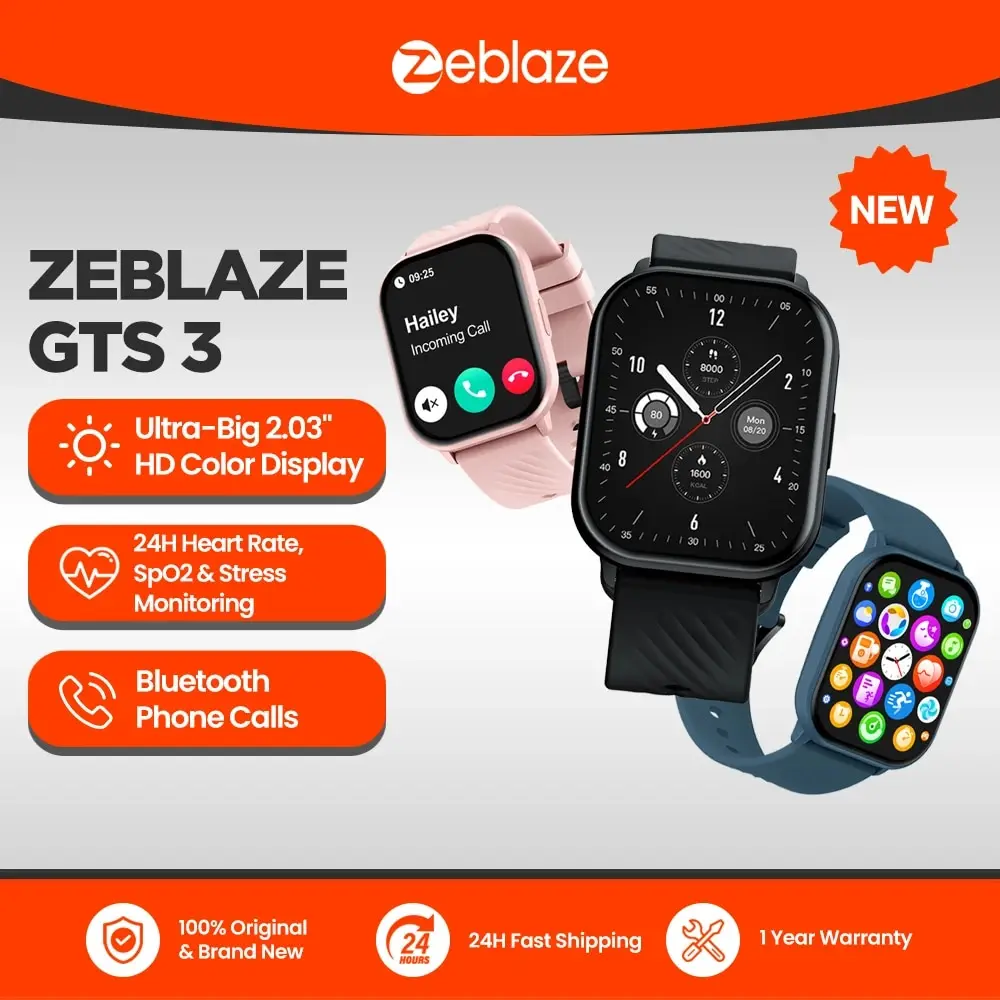 New-Zeblaze-GTS-3-Voice-Calling-Smart-Watch-Ultra-big-2-03-HD-Screen ...