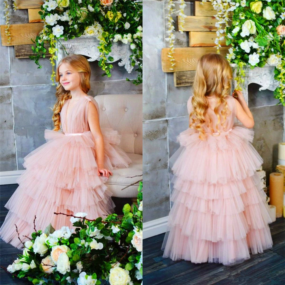 First-Communion-Lace-Sleeveless-Fluffy-Layered-Flower-Girl-Dress ...
