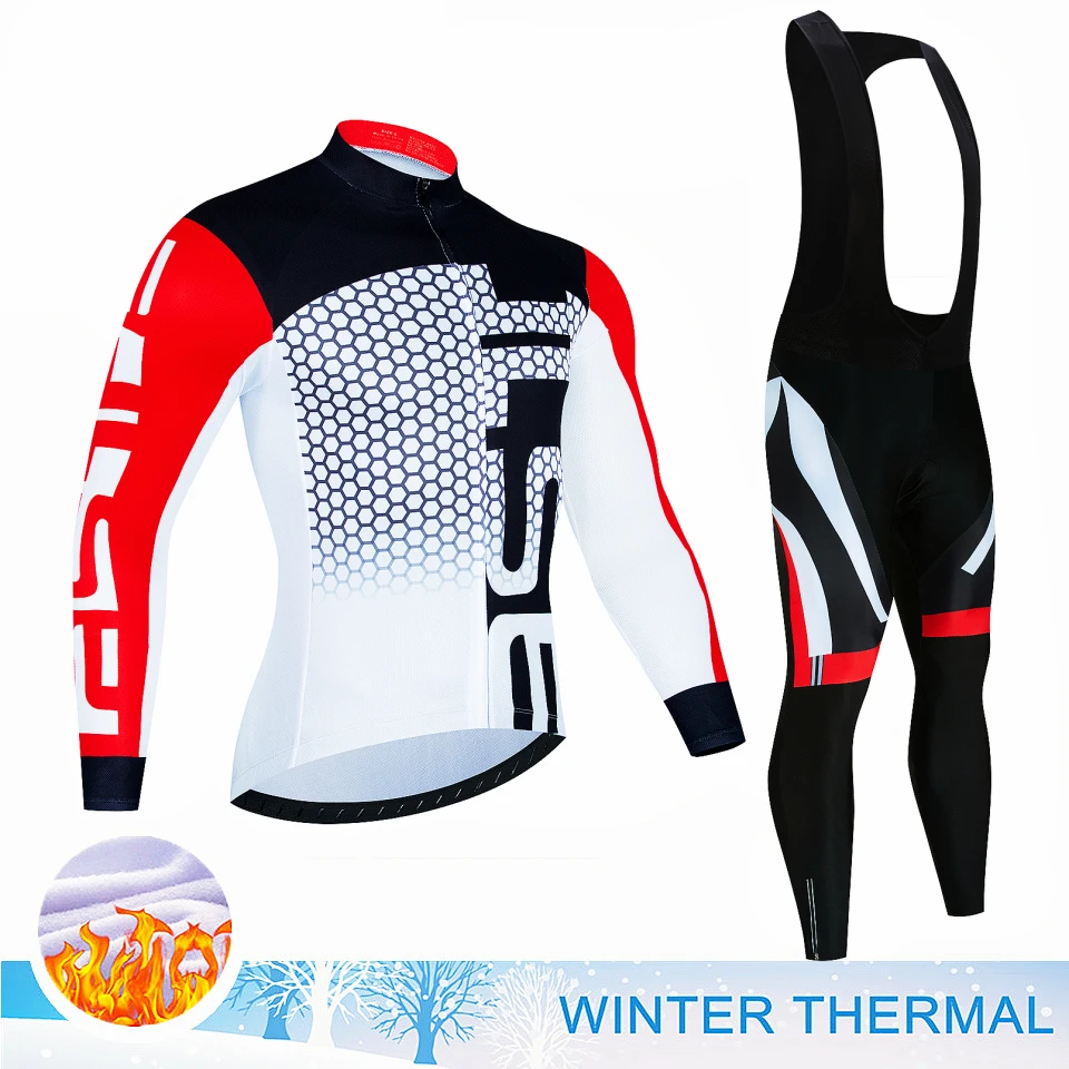 2025 Pro Team Winter Cycling Jerseys Set Long Sleeve Thermal Fleece ...