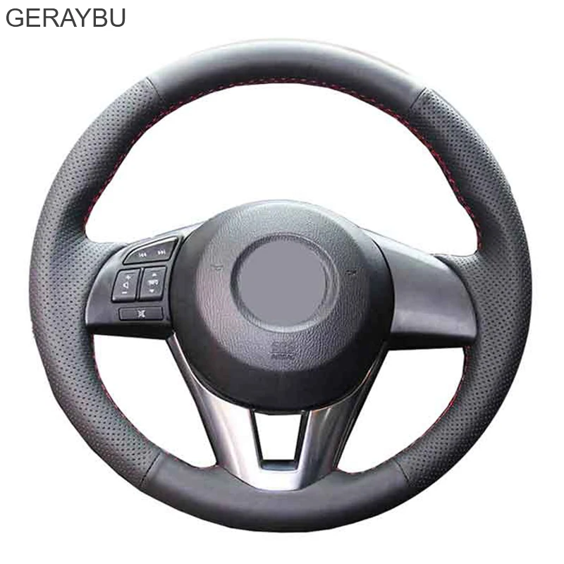 DIY-Black-Soft-Artificial-Leather-Car-Steering-Wheel-Cover-For-Mazda-CX ...