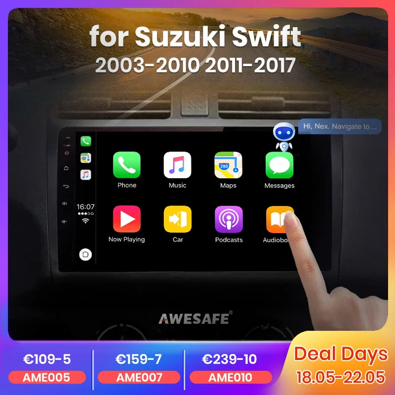 AWESAFE Autoradio Voor SUZUKI SWIFT 2003 2010 2011 2017 Carplay Auto Radio Multimedia GPS ...