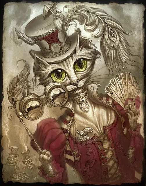 Steampunk Cat Drawings