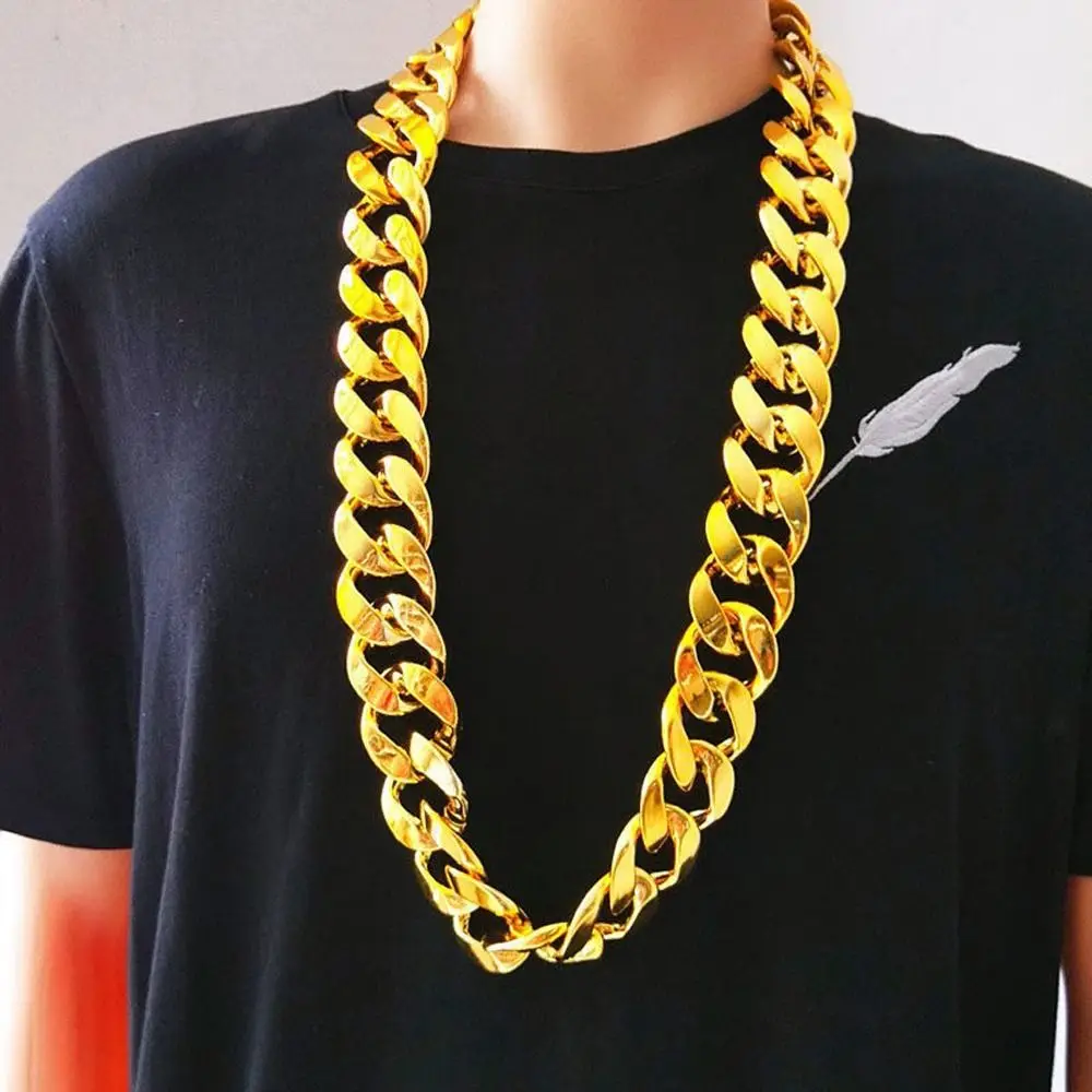 Punk-Exaggerated-Thick-Chain-Gold-Plated-Necklace-Men-Personalized ...