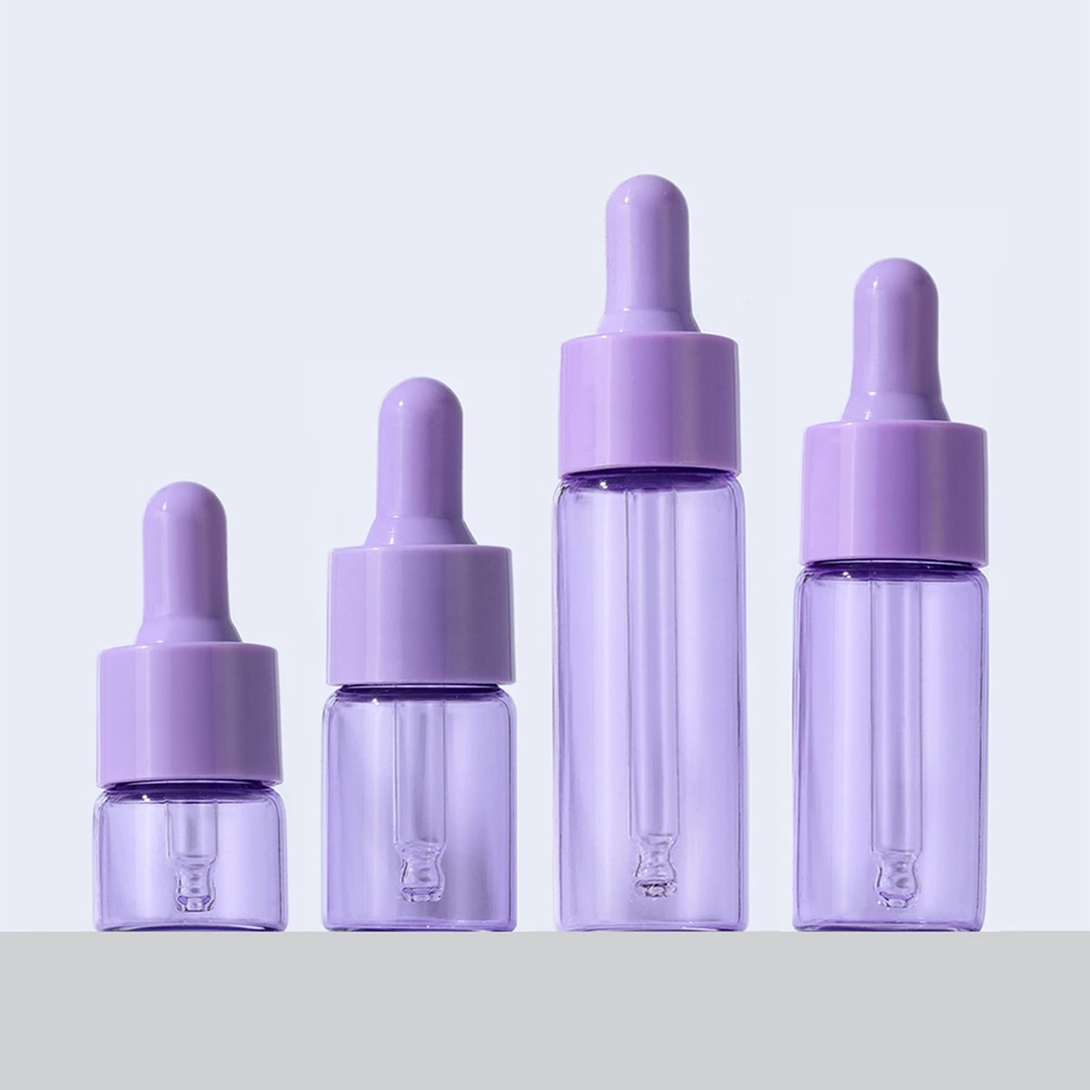 3pcs 5ml 10ml 15ml 20ml Purple Dropper Bottles Refillable Purple Lid ...