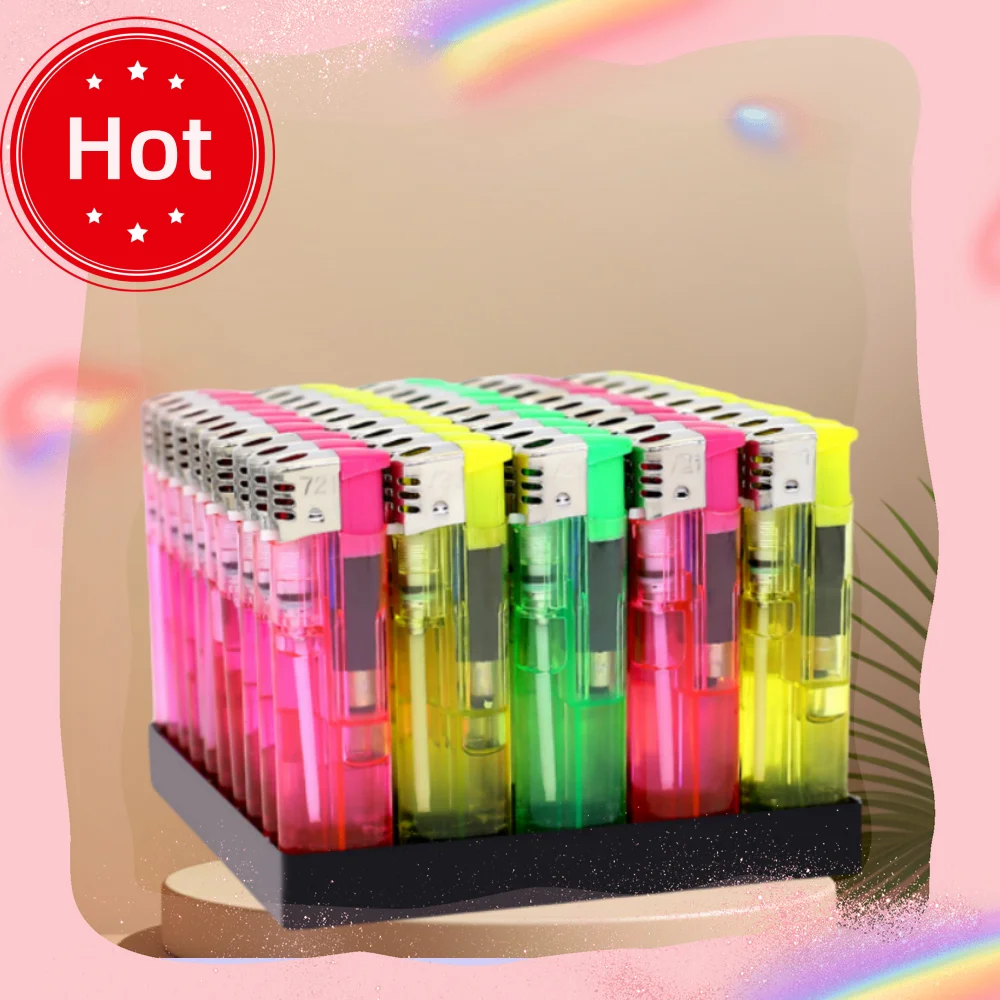 2025 Transparent Plastic Electronic Lighter Open Flame Cigarette ...