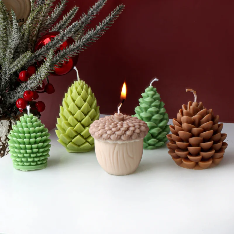 DIY Pinecone Candle Silicone Hazelnut Mold Handmade Acorn Cup Scented ...
