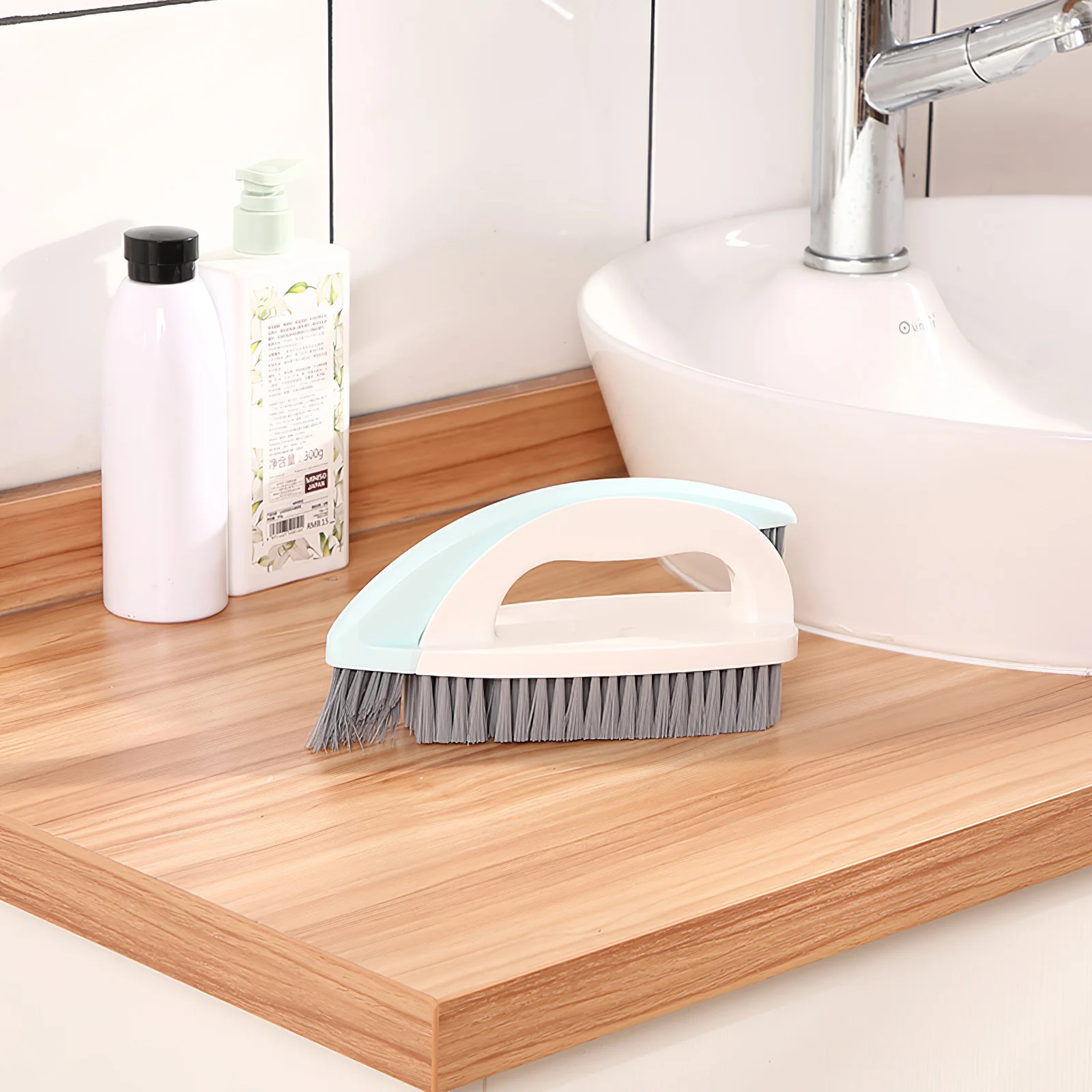 Floor Cleaning Brush Floor Scrub Brush Ergonomic Handle Plastic With ...