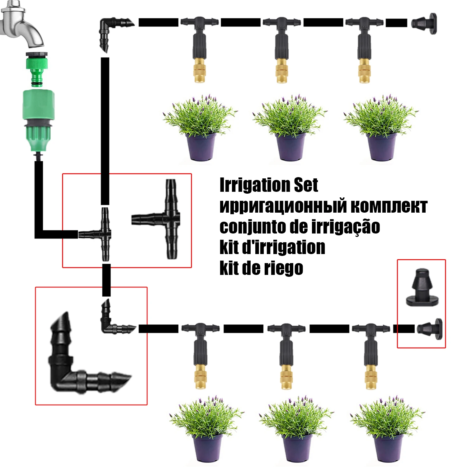 10-50m-Watering-Hose-Drip-Irrigation-Set-Home-and-Gardening-Automatic ...